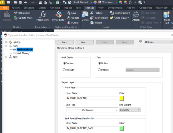 פקודת Mark - TeamCAD