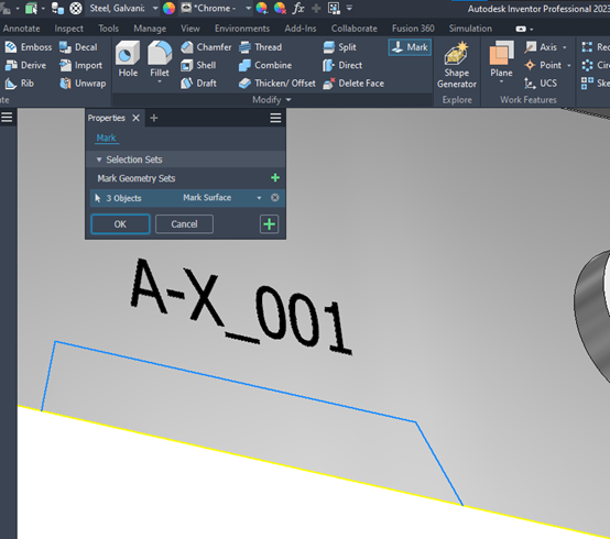 פקודת Mark - TeamCAD