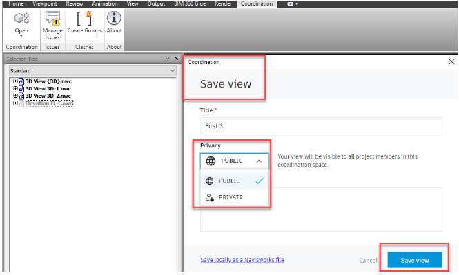 עדכון ויצירת Views עבור ACC Coordination - TeamCAD