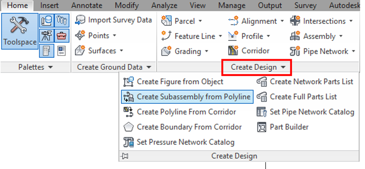 Create Subassembly from polyline - TeamCAD