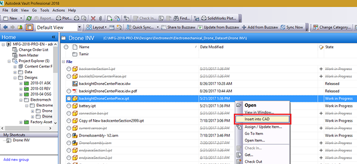 Insert into CAD - TeamCAD