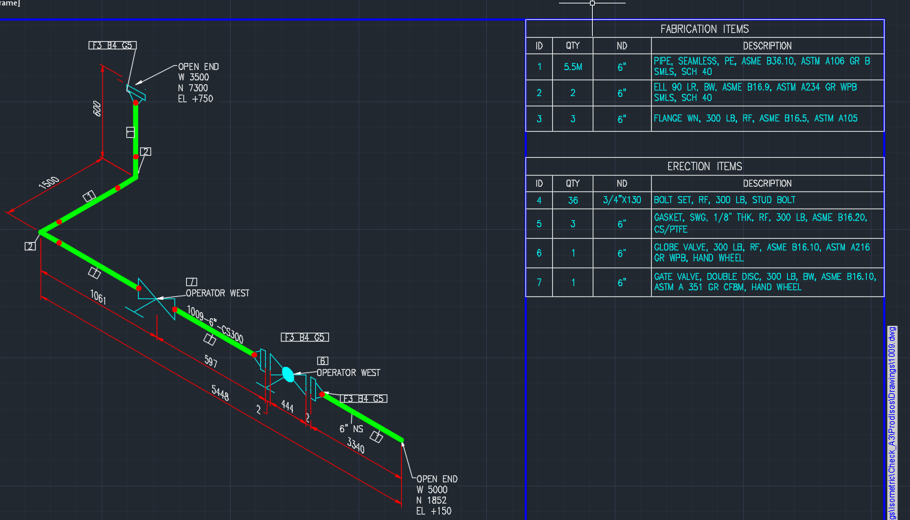 שרטוטי איזומטריה - TeamCAD